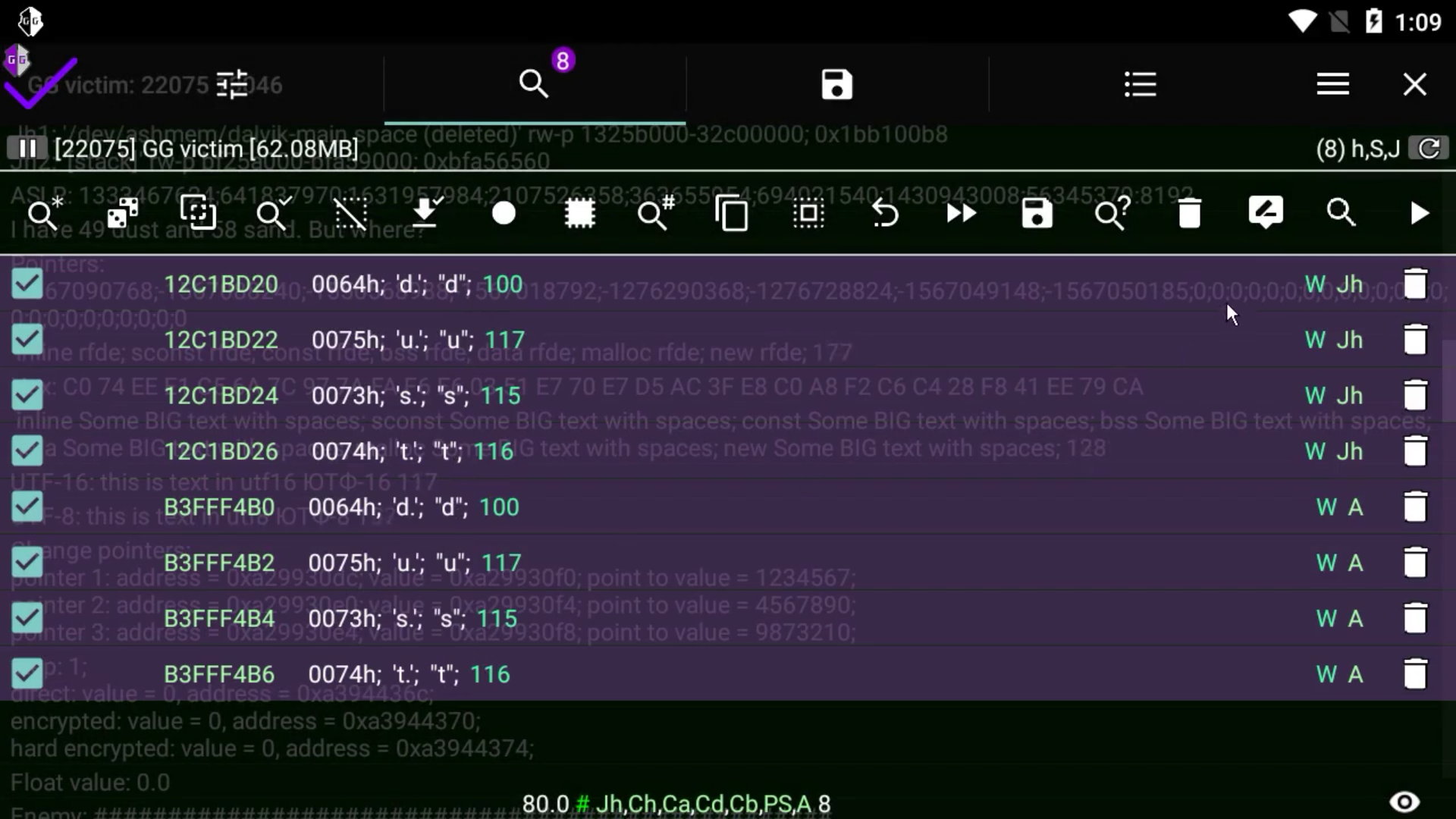 Searching UTF text but finding only numbers - Help - GameGuardian