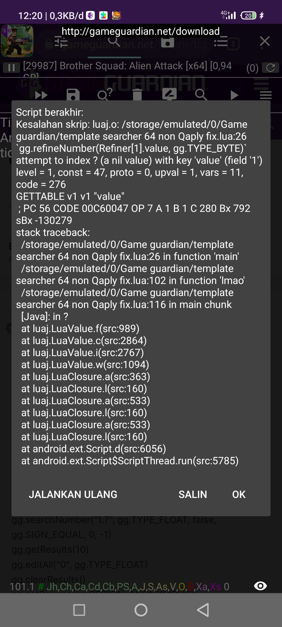 ERROR - Help - GameGuardian