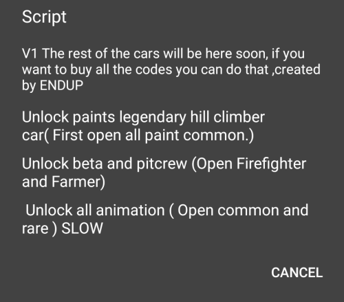 Unlock Script Everything Hill climb racing 2 - LUA scripts - GameGuardian